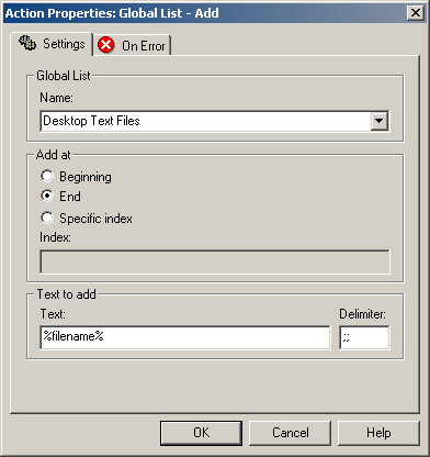 Searching the desktop for text files