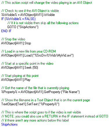 Loading and playing a different AVI