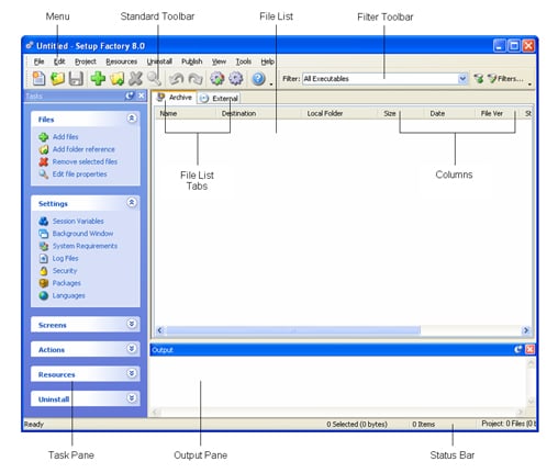 The Setup Factory Interface